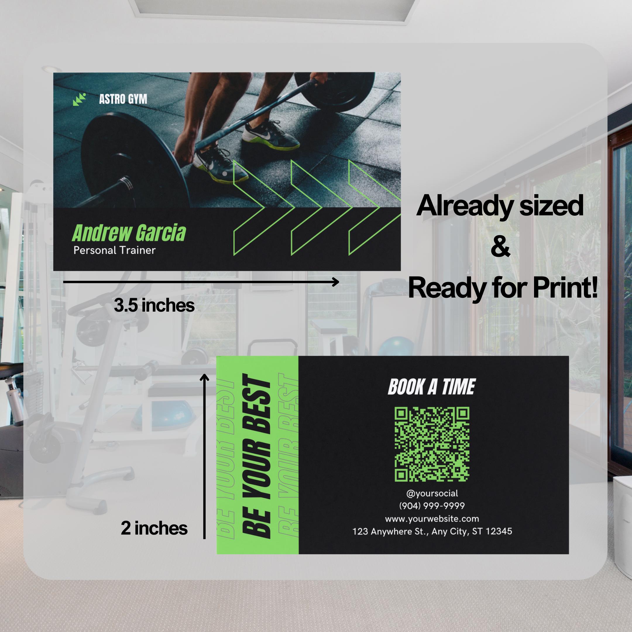 Personal Trainer QR Code Business Card, Customizable Template, Instant ...