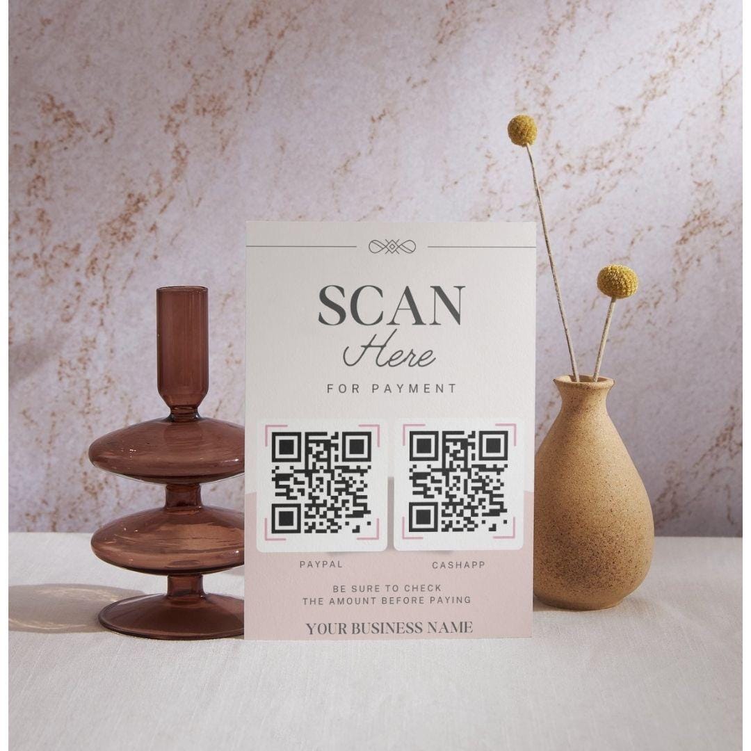 Customizable QR Code Sign Template, Scan to Pay Payment Sign, Small ...
