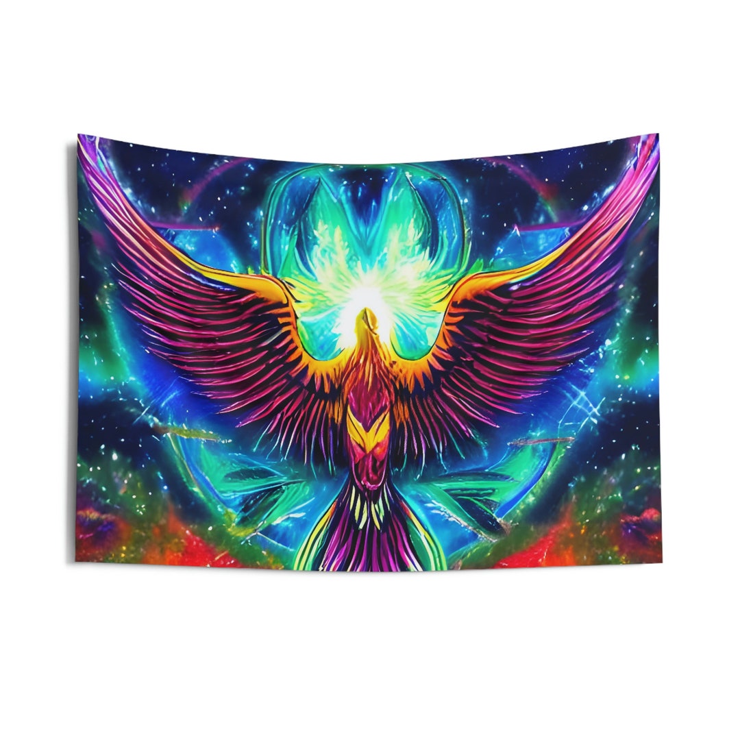 Psychedelic Trippy Rising Phoenix Wall Tapestry for Home and Bedroom ...