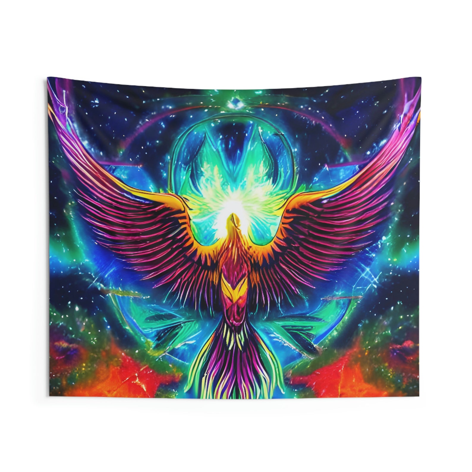 Psychedelic Trippy Rising Phoenix Wall Tapestry for Home and Bedroom ...