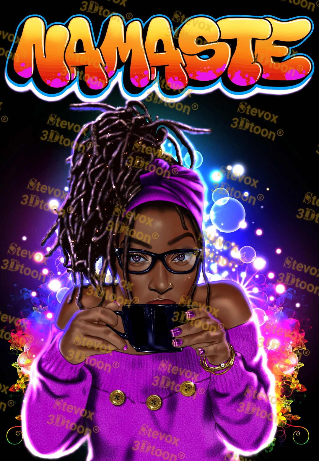 Namaste Black American Woman Beautiful Smart Business Woman Christian ...