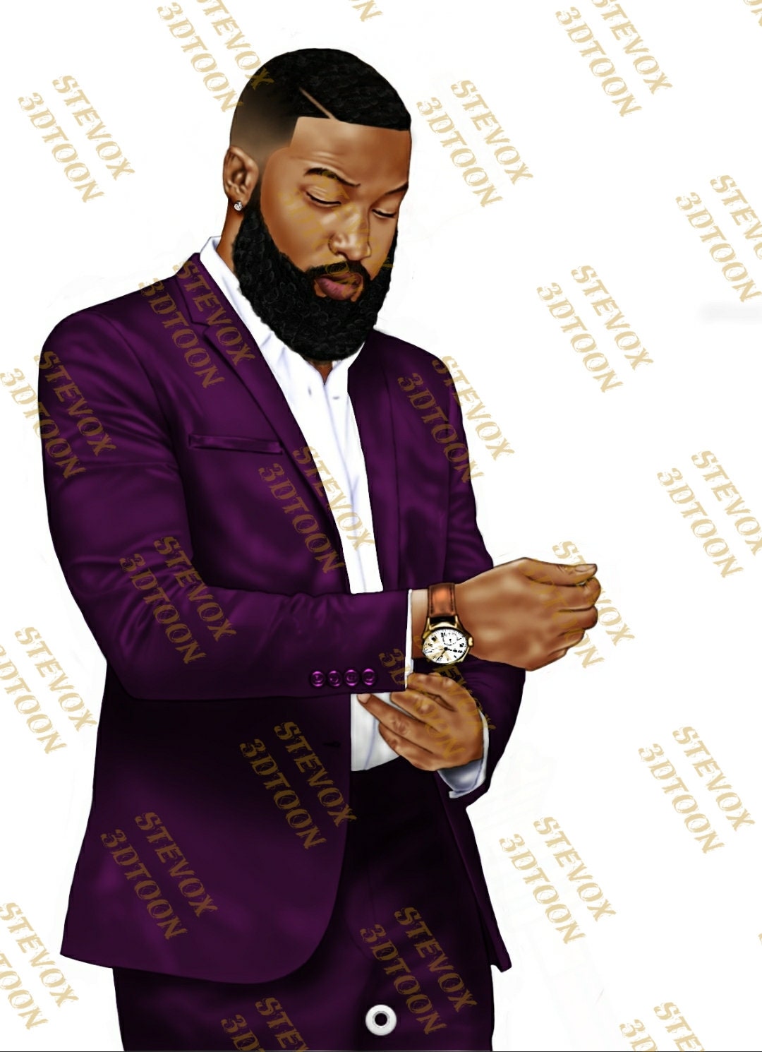 The Don 2 Black American Man Bearded Smart Business Man Dread - Etsy