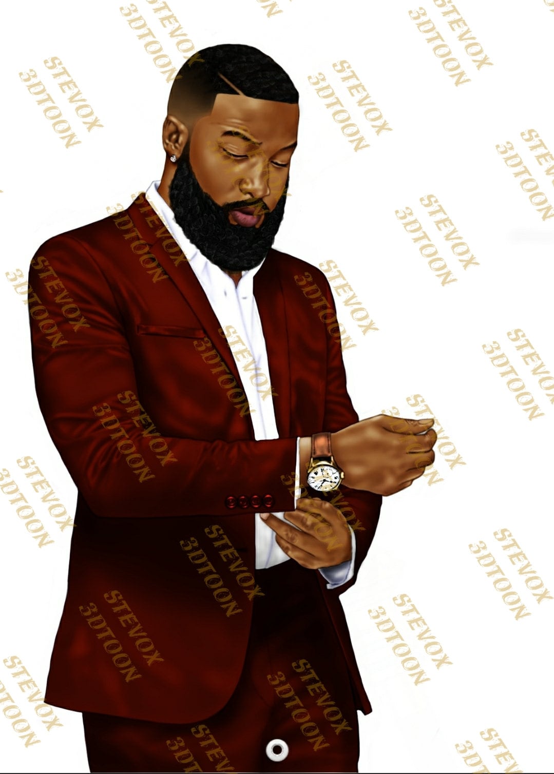 The Don Black American Man Bearded Smart Business Man Dread Locks Afro ...
