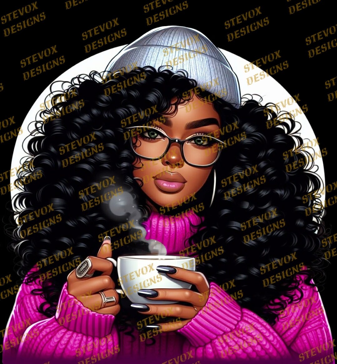 FINESSE Black Woman Png, African American, Melanin Caramel Afro Curls ...