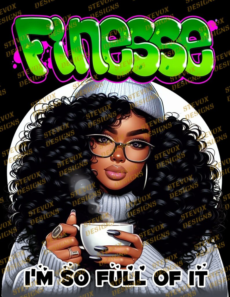 FINESSE - Black Woman Png, African American, Melanin Caramel Afro Curls ...