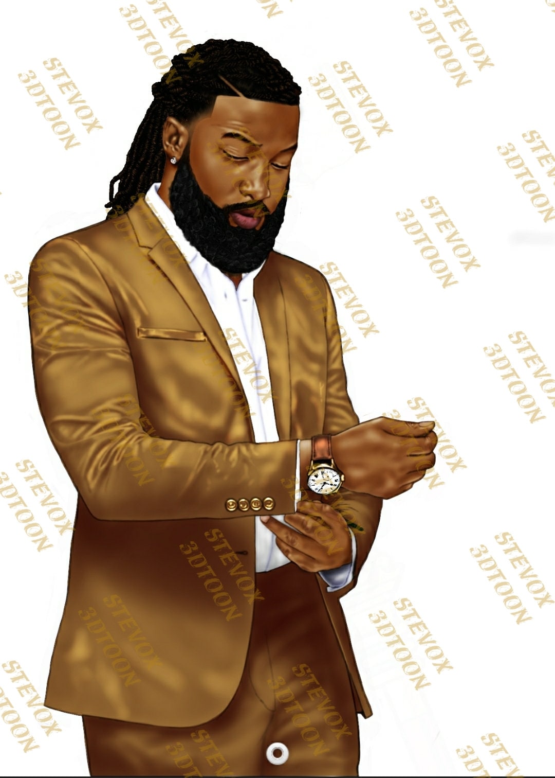 The Don Black American Man Bearded Smart Business Man Dread Locks Afro ...
