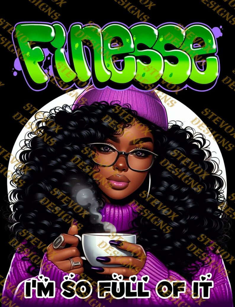 FINESSE - Black Woman Png, African American, Melanin Caramel Afro Curls ...