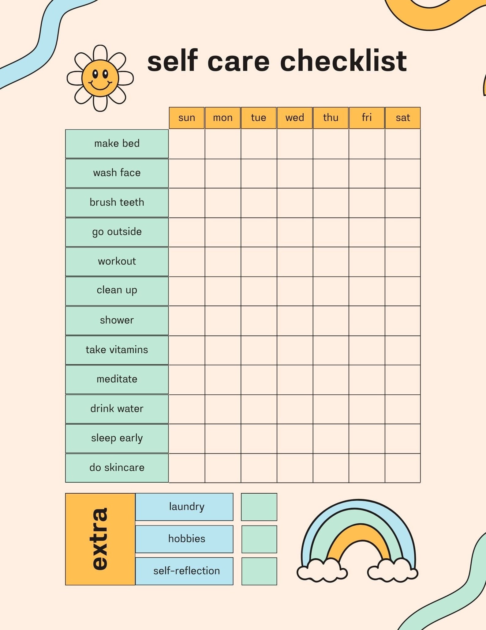 Self-care Checklist, Digital Download, Printable Journal - Etsy