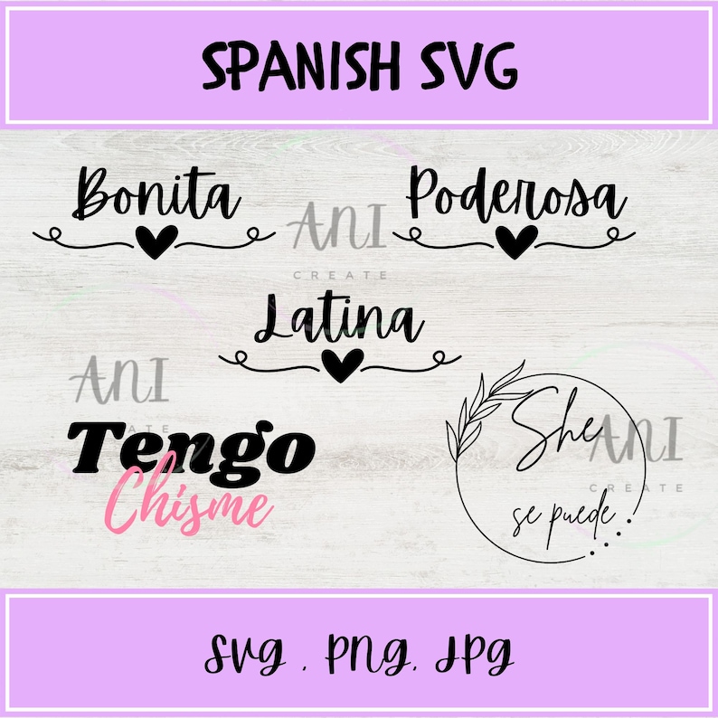 Spanish Svg Bonita Svg Latina Svg She Se Puede Svg Tengo - Etsy