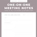 One-on-one Meeting Notes Printable: Agenda and Minutes (letter/a4 ...