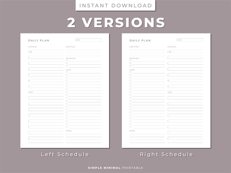 Daily Priority Planner, Printable & Editable, Undated Planner, Instant ...