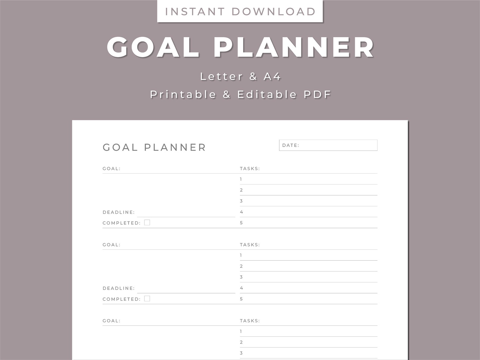 Goal Planner Printable, Goal Setting, Goal Defining, Goal Planning ...