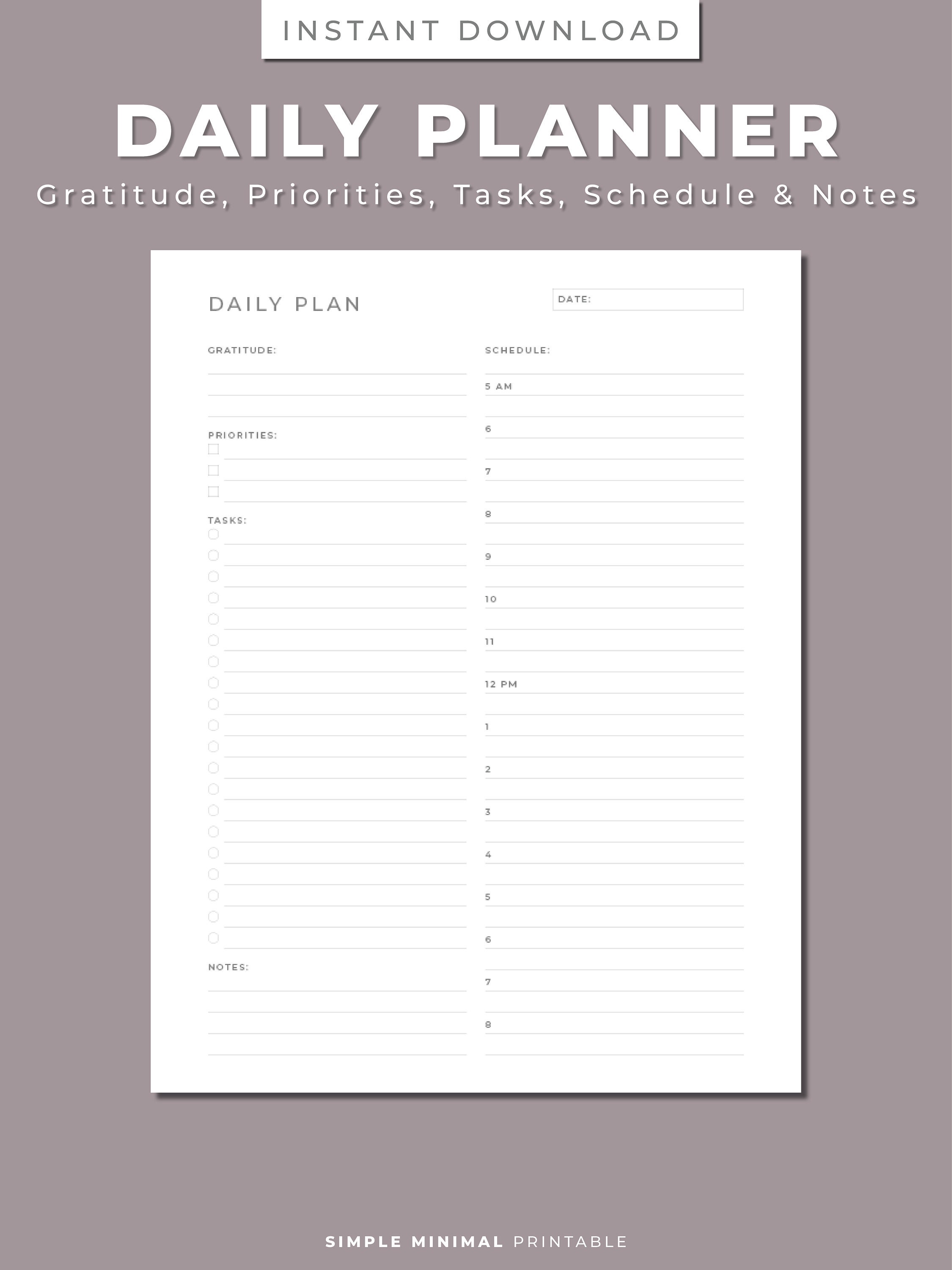 Daily, Weekly & Monthly Planners, Printable/editable Planner ...