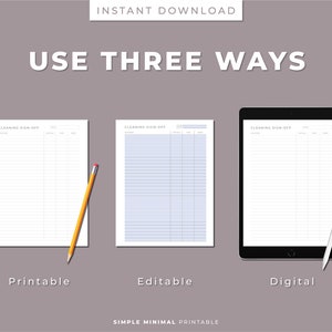 Cleaning Sign-off Checklist: Minimalist Printable (letter/a4 PDF) - Etsy