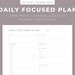 Daily Focused Plan Printable, ADHD Daily Planner, Printable & Editable ...