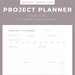 Project Planner Printable, Objects, Tasks, Resource Planner, Business ...