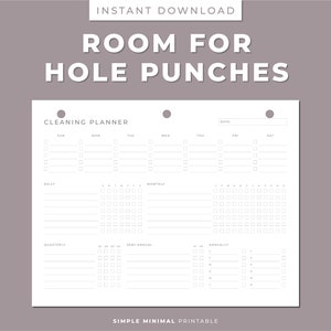 Cleaning Planner Printable, Daily Weekly Monthly Quarterly Semi-annual ...