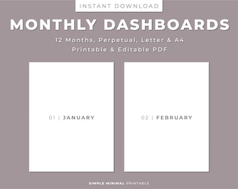 2023-2024 Monthly Planner Dashboard Printable, Printable Monthly ...