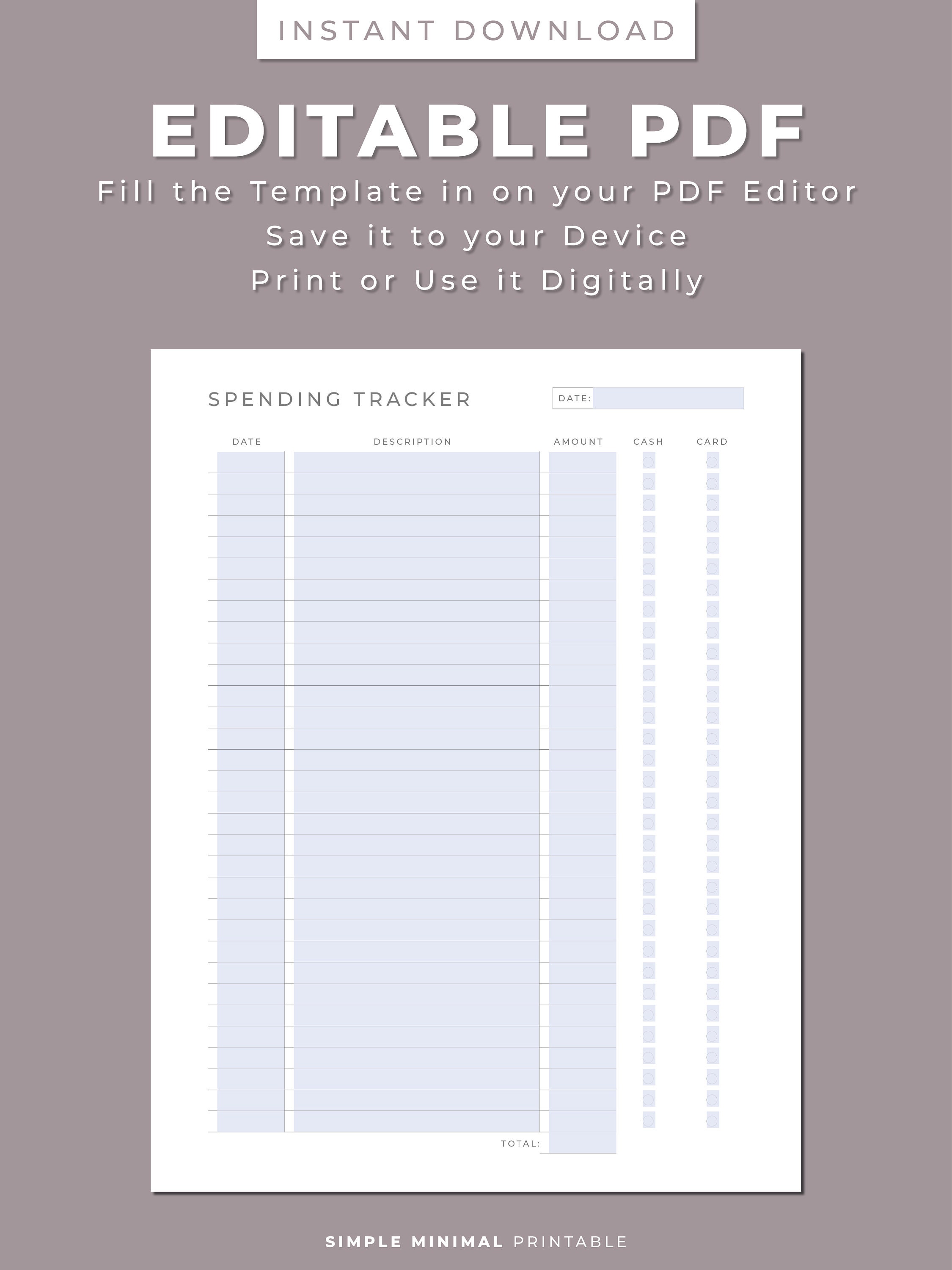 Spending Tracker Printable, Financial Planner, Expense Tracker, Budget ...