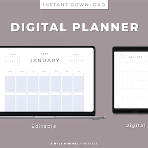 2024 Monthly Printable Calendars, Includes Yearly Calendars, Minimalist ...