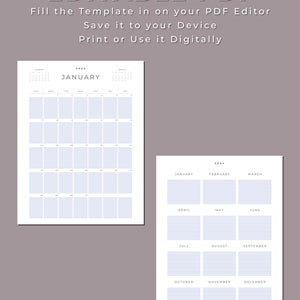 2024 Monthly Printable Calendars, Includes Yearly Calendars, Minimalist ...