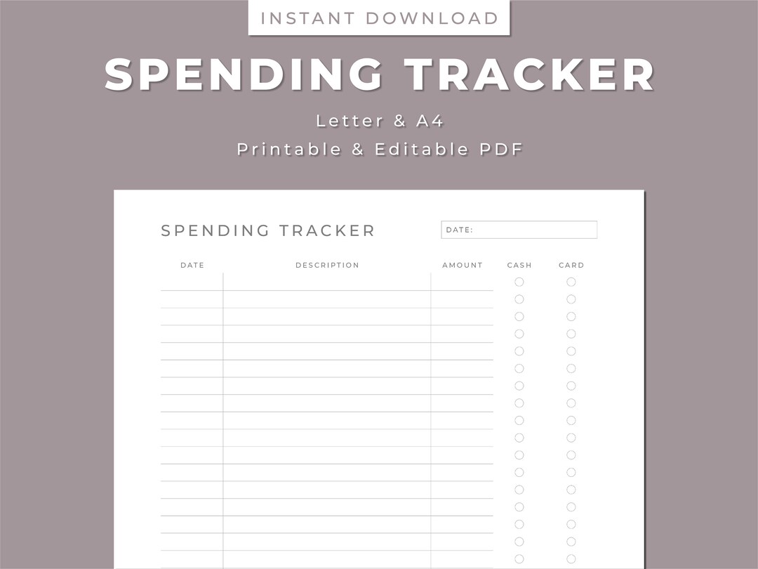 Spending Tracker Printable, Financial Planner, Expense Tracker, Budget ...