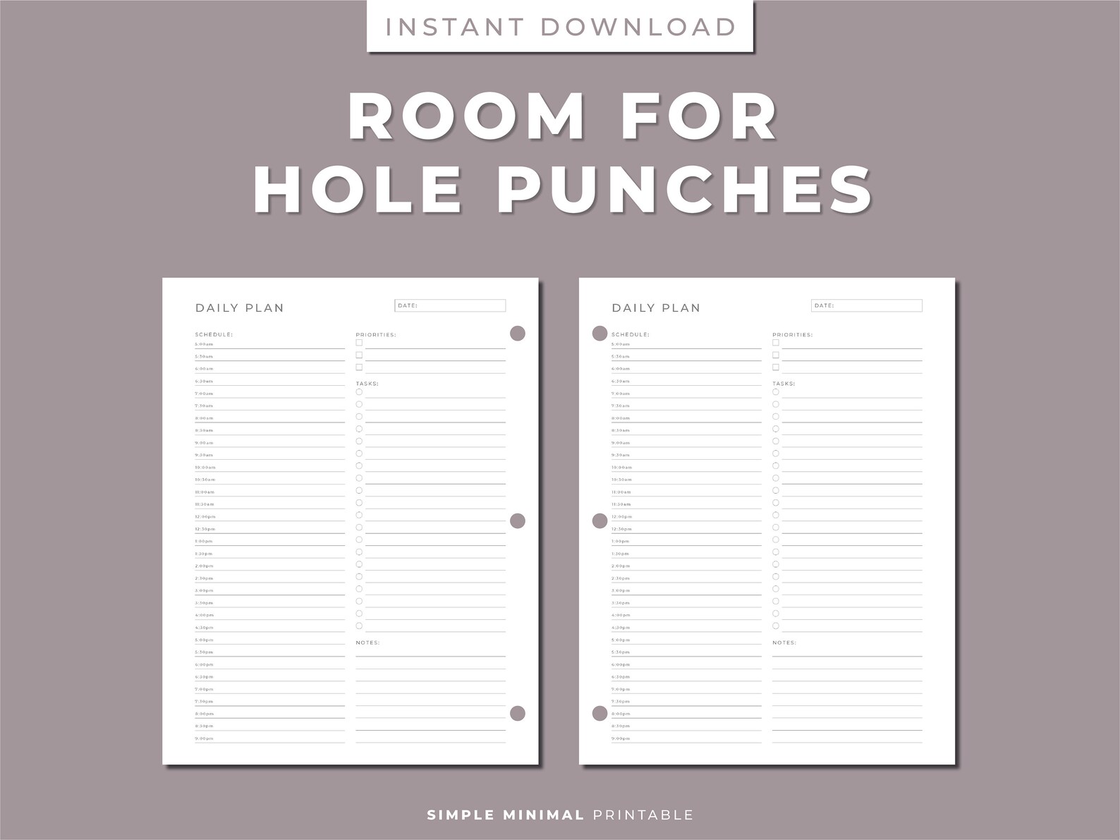 Half Hour Daily Planner: Printable Schedule, To-do List (letter/a4 PDF ...