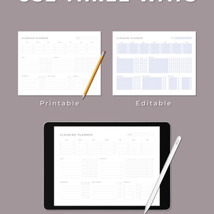 Cleaning Planner Printable, Daily Weekly Monthly Quarterly Semi-annual ...