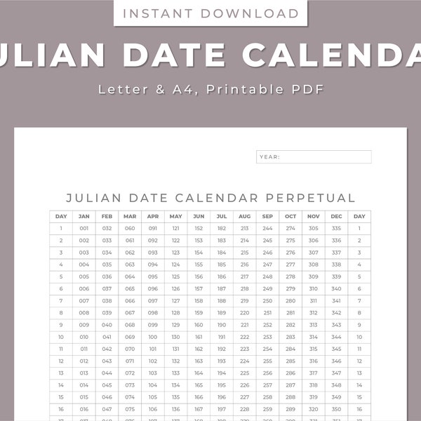 Julian Calendar - Etsy