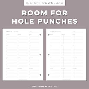 Yearly Task Planner Printable, Year-at-a-glance, Annual Perpetual ...