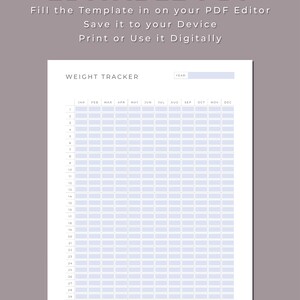 Weight Tracker, Yearly Weight Tracker, 365 Days, Daily Weight Journal ...