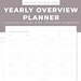 Yearly Overview Printable Planner, Year-at-a-glance, Annual Perpetual ...