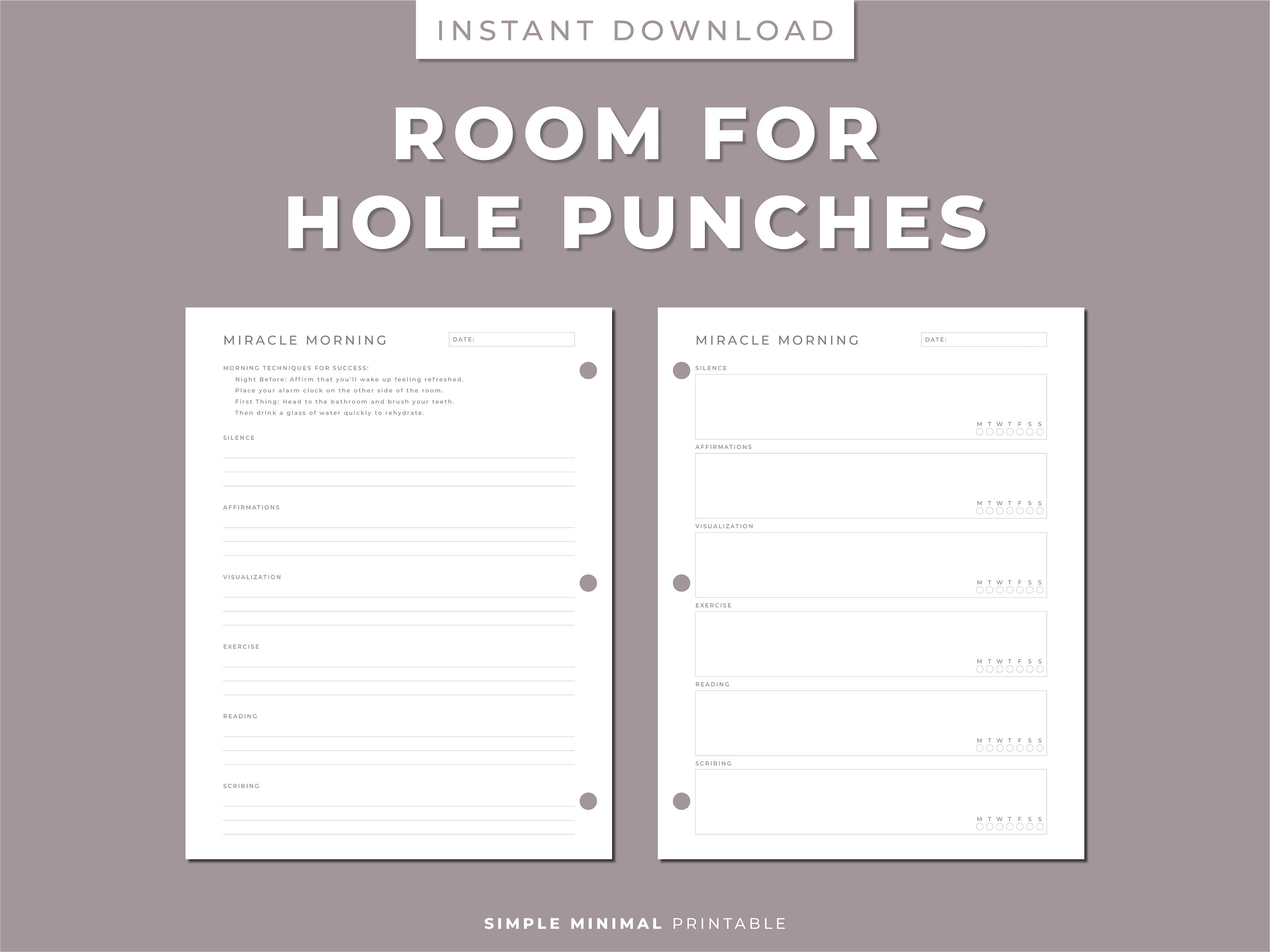 Miracle Morning Printable, Planner and Habit Tracker, Morning Routine ...