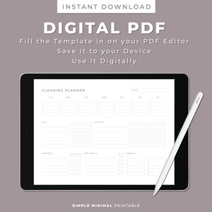 Cleaning Planner Printable, Daily Weekly Monthly Quarterly Semi-annual ...