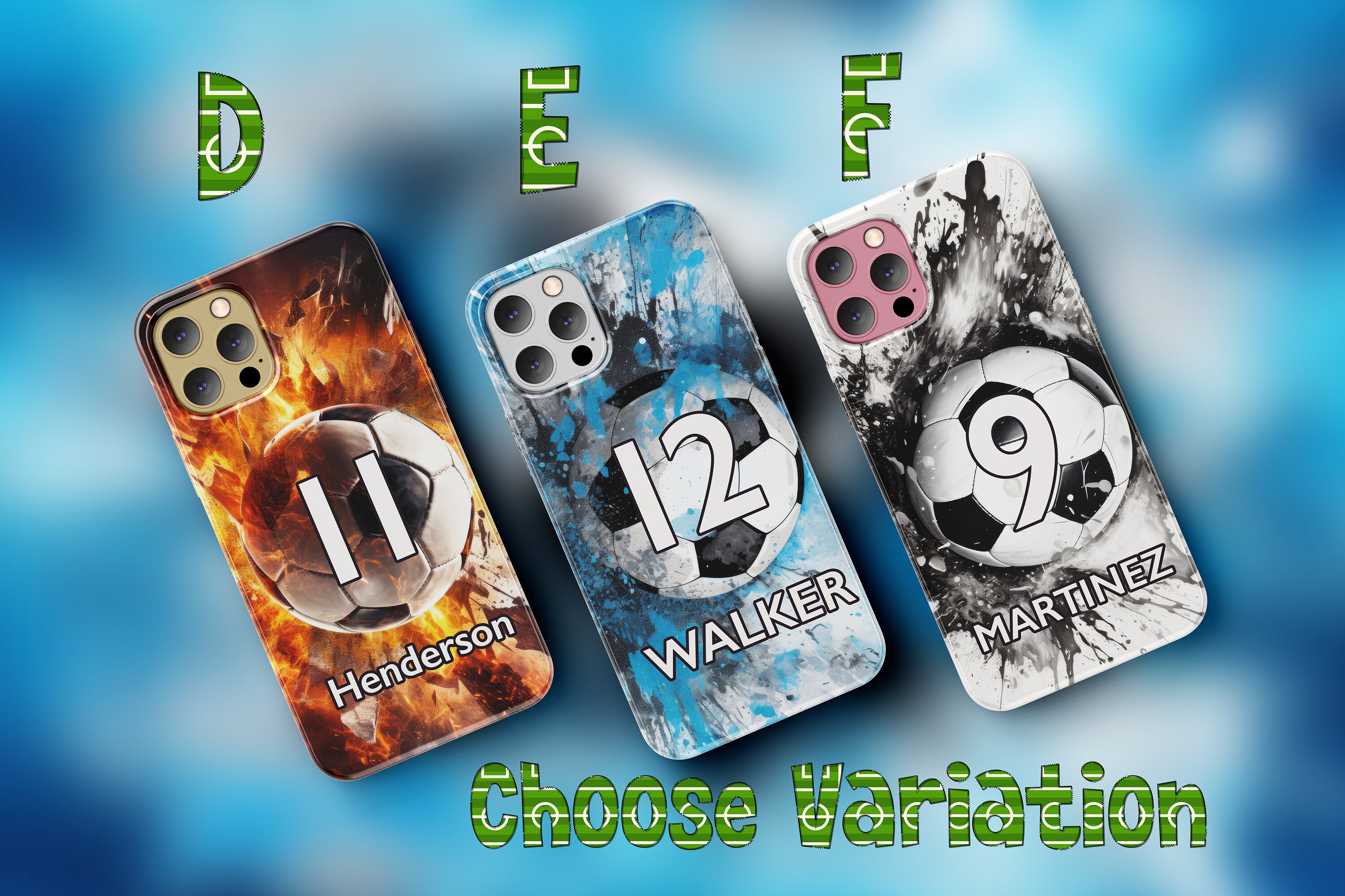 Personalised Custom Soccer Name and Number Phone Case Gift for Soccer ...