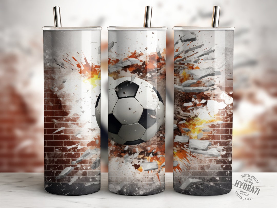 Soccer Ball Sports 20 Oz Skinny Tumbler Wrap Sublimation Design Instant ...