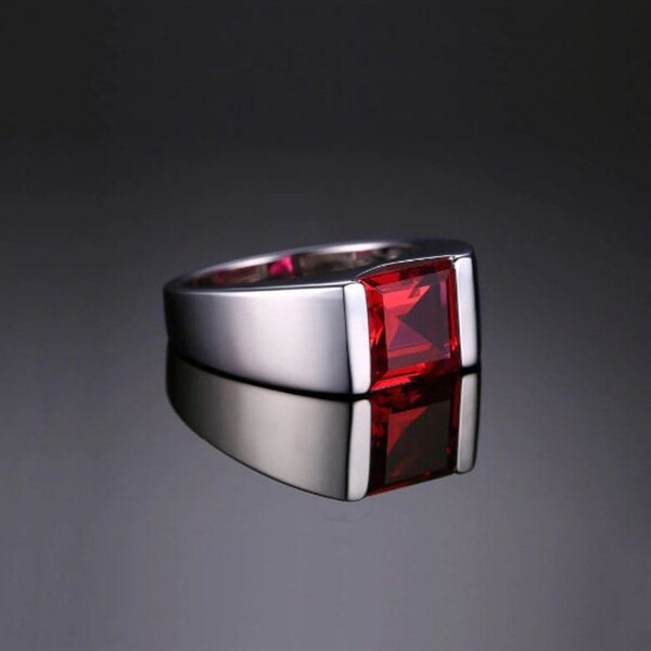 Ruby Man Ring - Etsy