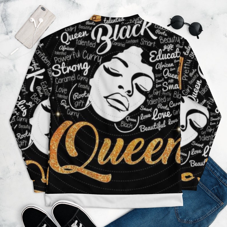 Afro Queen Jacket Afro Black Woman Bomber Jacket Gifts for - Etsy
