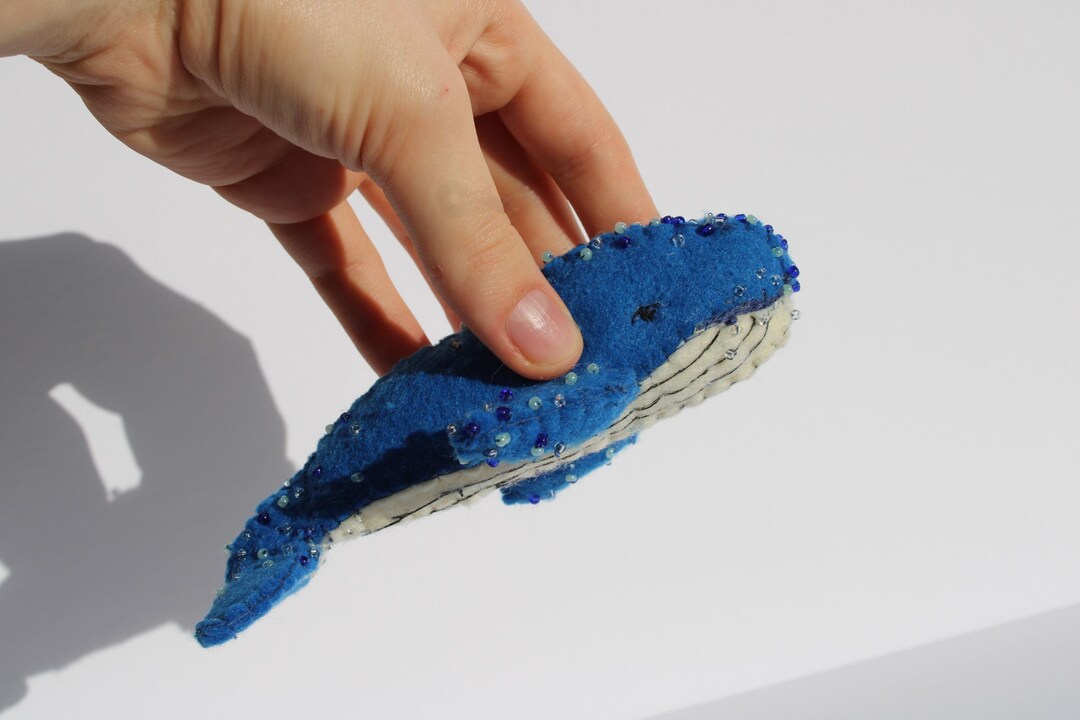 Handmade Beaded Whale Felt Animal - Etsy