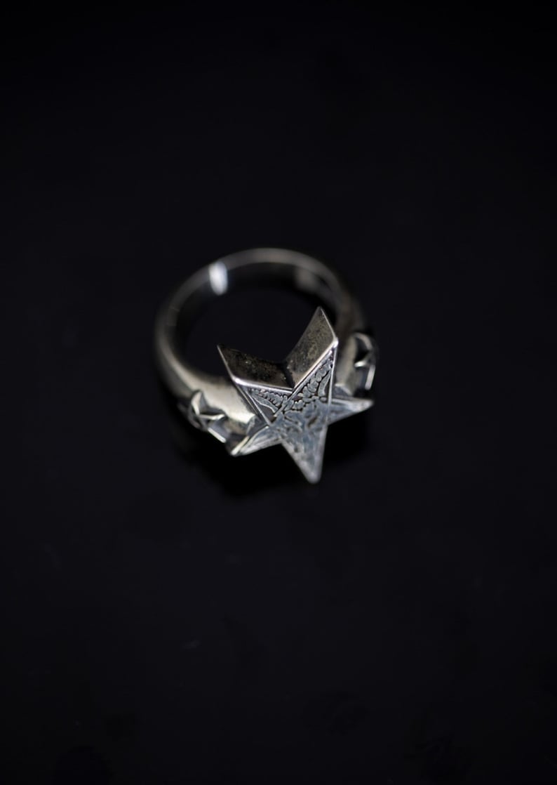 Baphomet 925 Sterling Silver Pentacle Ring - Etsy