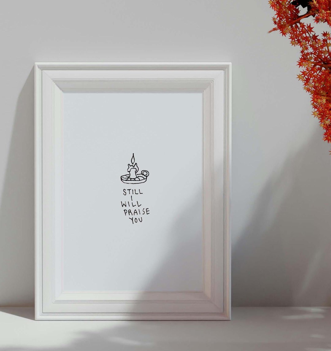 Hand Drawn Praise in the Darkness Candle Digital Illustration Christian ...