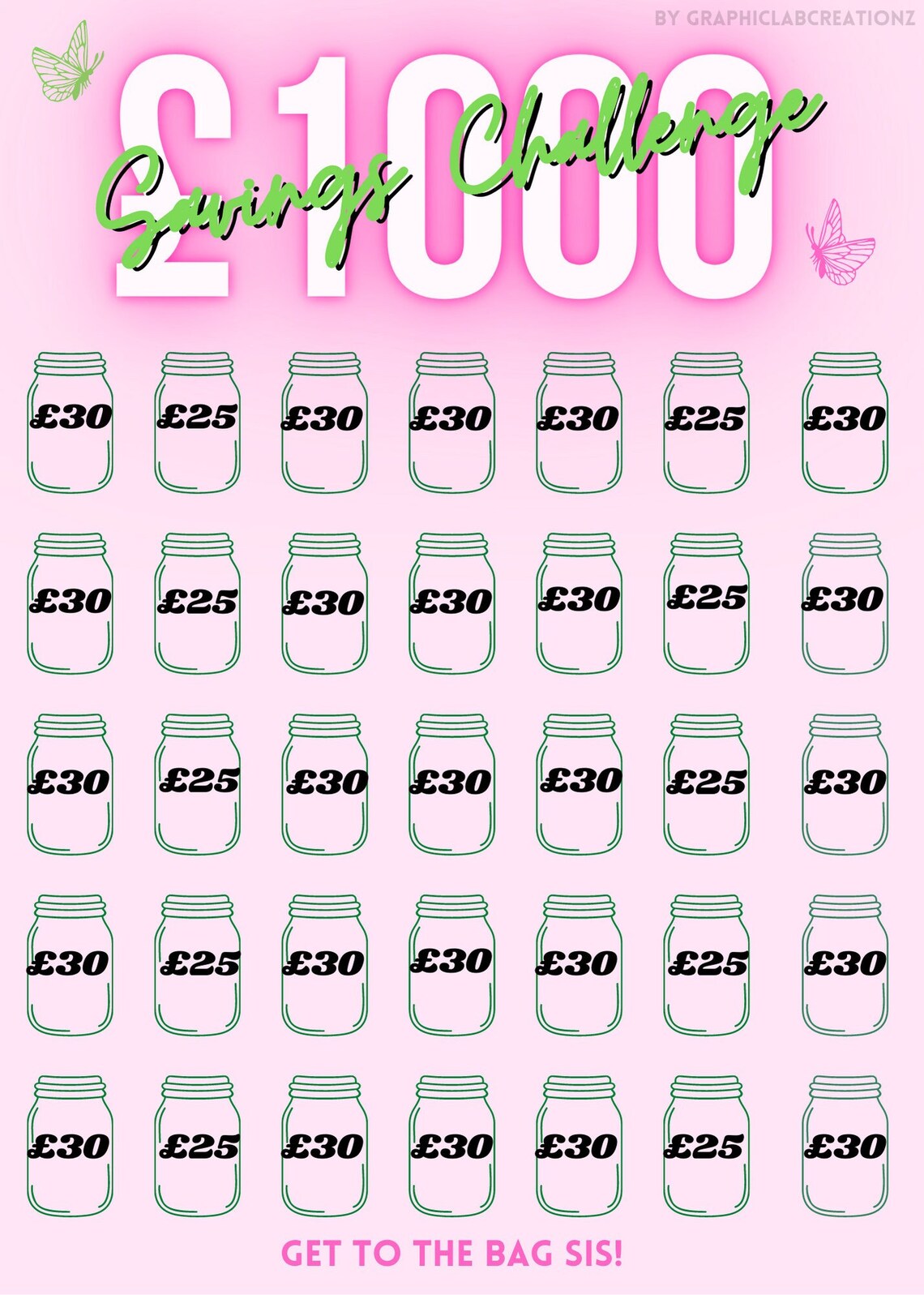 1k/ 1000 Money Savings Challenge - Etsy
