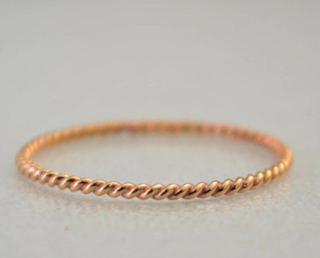 Pure Copper Solid Copper ,twisted Fidget Rolling Ring, Pure Copper Wrap ...