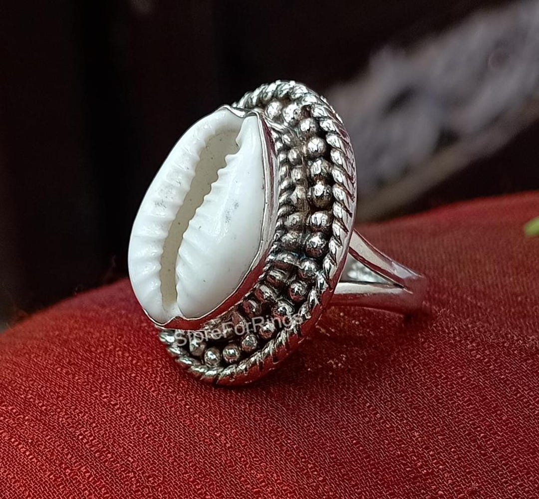 Natural Money Cowrie Sea Shell Ring, Handmade Ring, Gift Ring, Natural ...
