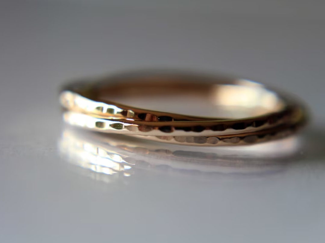 Notched Interlocking Thumb Ring,thick Thumb Ring,textured Ring,rolling ...