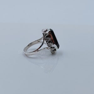 Black Onyx Ring/ Coffin Ring/ Bobo Ring/ 925 Silver Ring/ Gift for Her ...