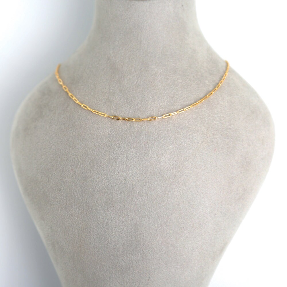 Simple Chain Link Necklace Italian Style Chain Necklace Gold Layering ...