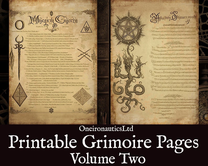 Grimoire Pages: Vol 2, Printable, Digital Download, Scrapbooking - Etsy