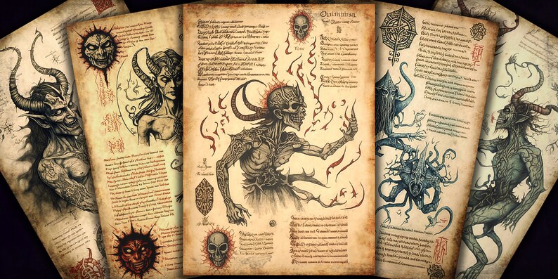 Demonology Book Pages: Vol 5, Printable Scroll, Digital Download ...