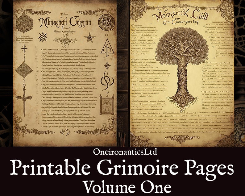 Grimoire Pages: Vol 1, Printable, Digital Download, Scrapbooking - Etsy